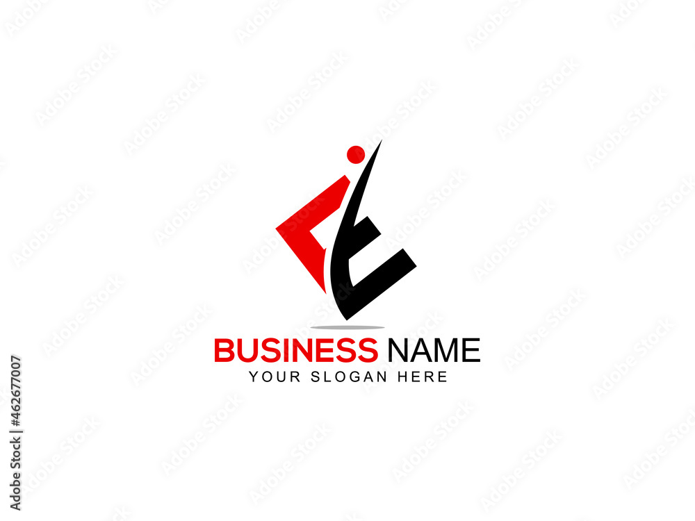 Abstract letter E logo design. Initial E ee vector element. Letter E ...