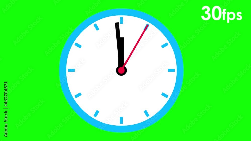 Clock isolated. Cartoon counter clock parts one minute to twelve ...