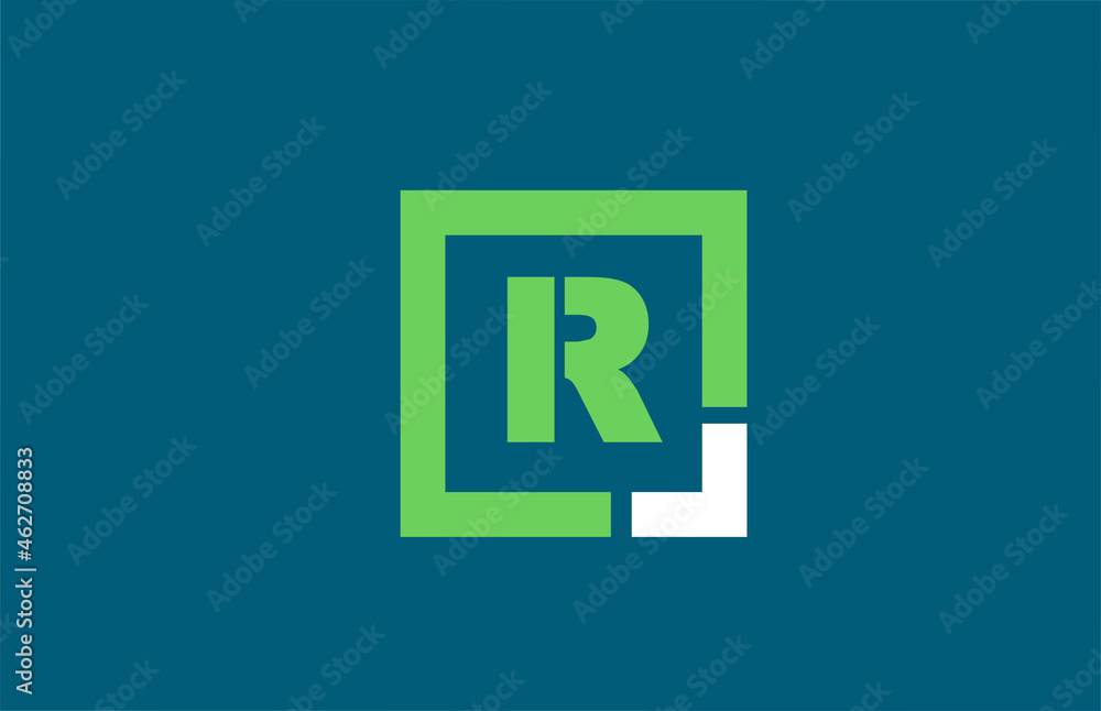 blue green letter R alphabet logo design icon for business Stock Vector ...