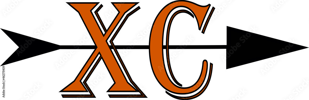 Orange XC letters for a cross country runners logo with black trim and ...