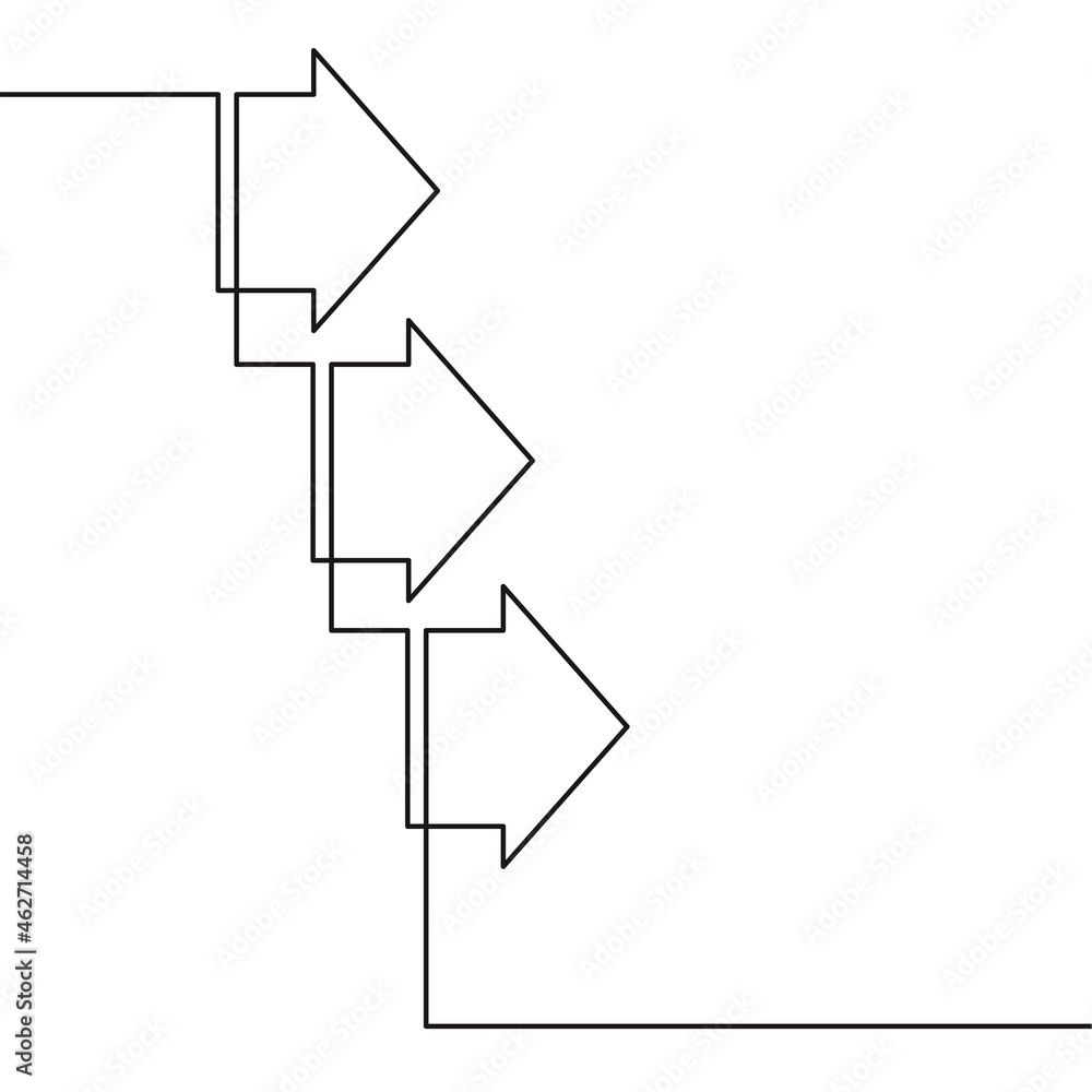 Linear arrows Infographic design elements for presentation. Continuous ...