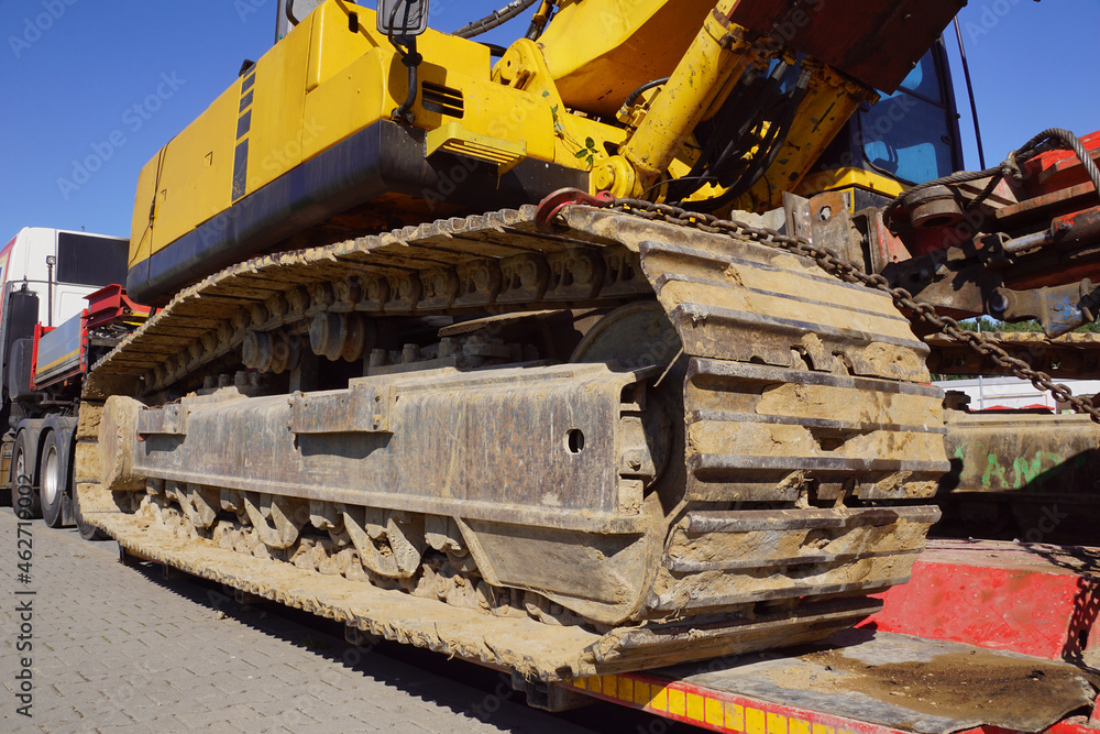 Oversize Load or exceptional convoy (convoi exceptionnel). A truck with ...