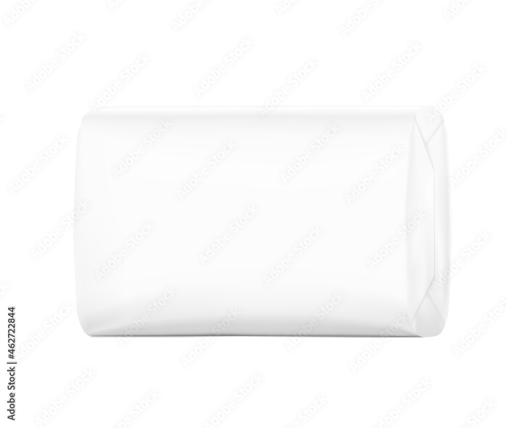 Realistic wrap pack mockup. Vector illustration isolated on white ...