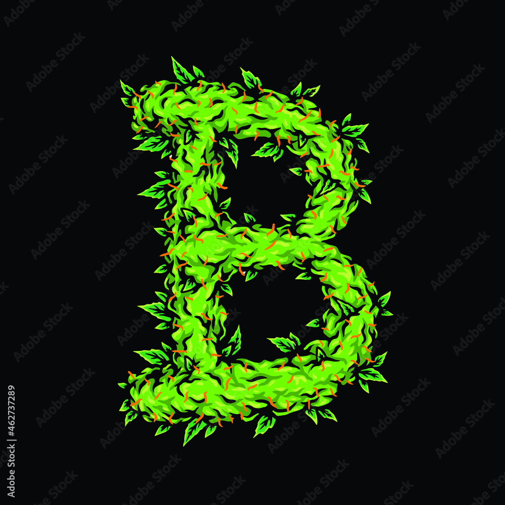 nug letter b from weed flower cannabis bud font alphabet Stock Vector ...