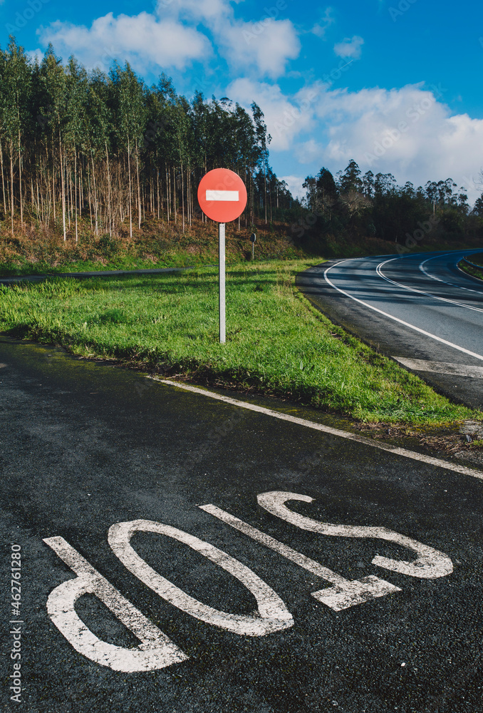 Stop road signs Stock Photo | Adobe Stock