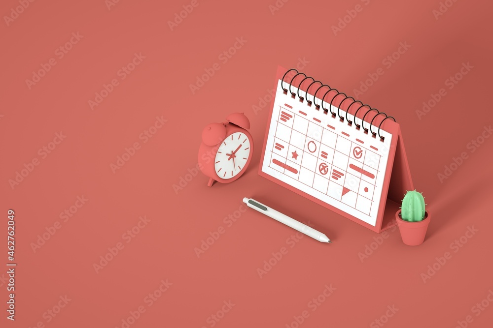 Isometric planning schedule and calendar concept. Time management ...