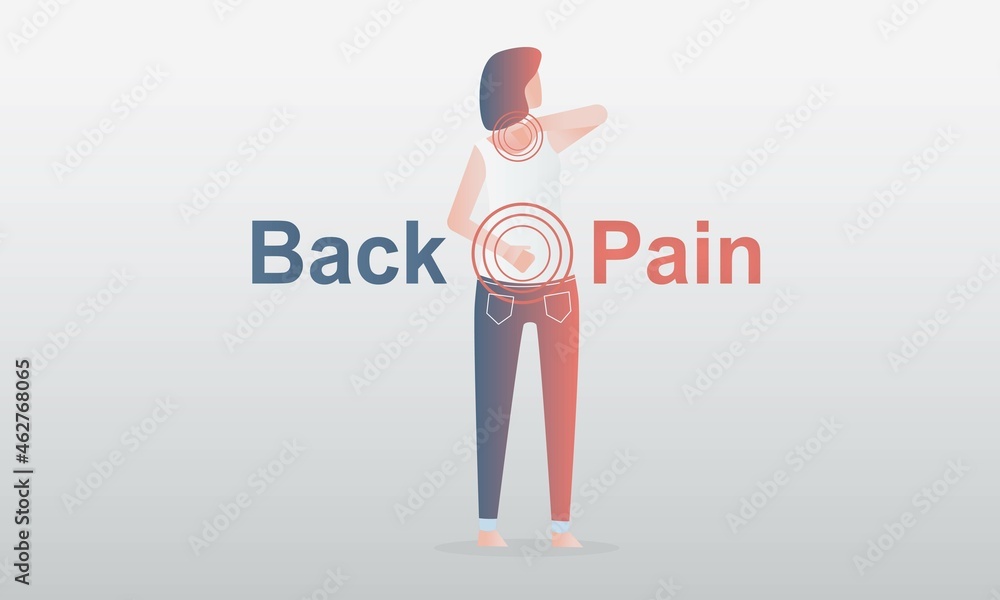 back pain in employee women,they suffering from work and stress,Spinal ...