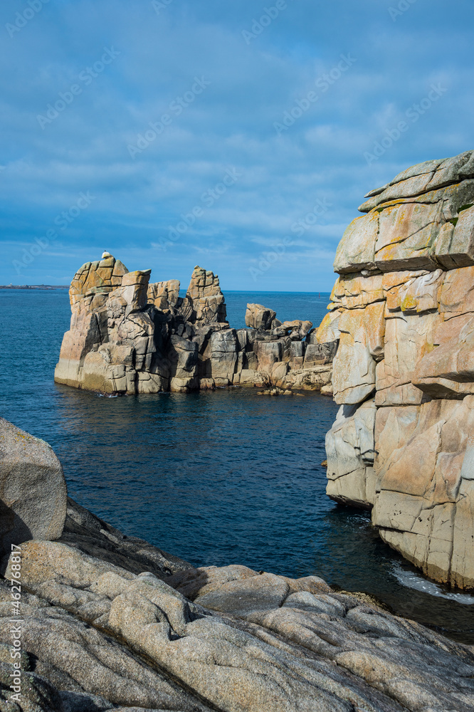 UK, England, Isles of Scilly, Huge granite rocks on St Mary's Stock ...