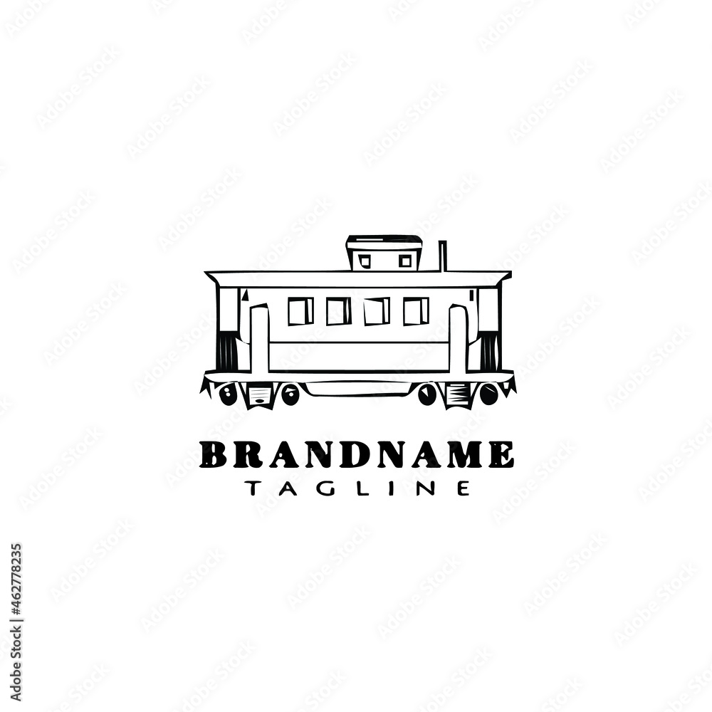 caboose logo cartoon icon simple template black isolated vector ...