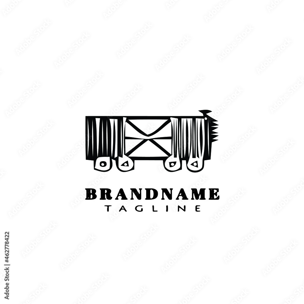 caboose logo cartoon icon design template black flat vector ...