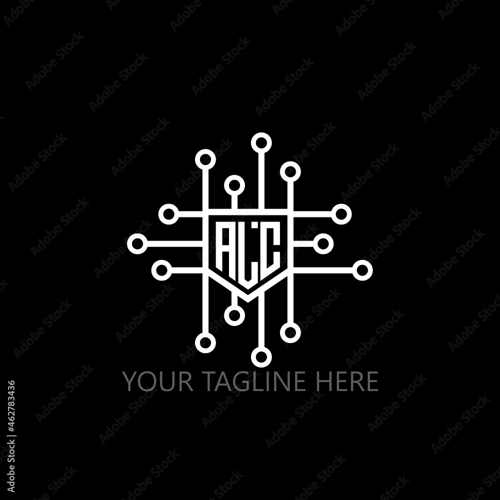 ALC letter logo design on black background.ALC creative initials letter ...