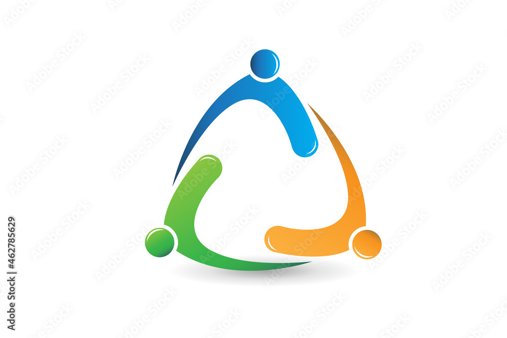 Logo teamwork people partnership group meeting innovative social media ...