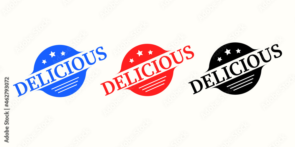 delicious stamp design for use on flyers, posters, product packaging ...