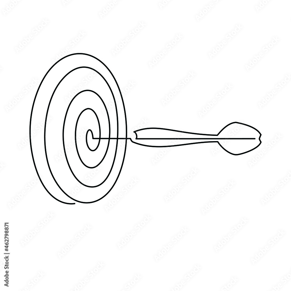 continuous line drawing hand dart vector illustration Stock Vector ...