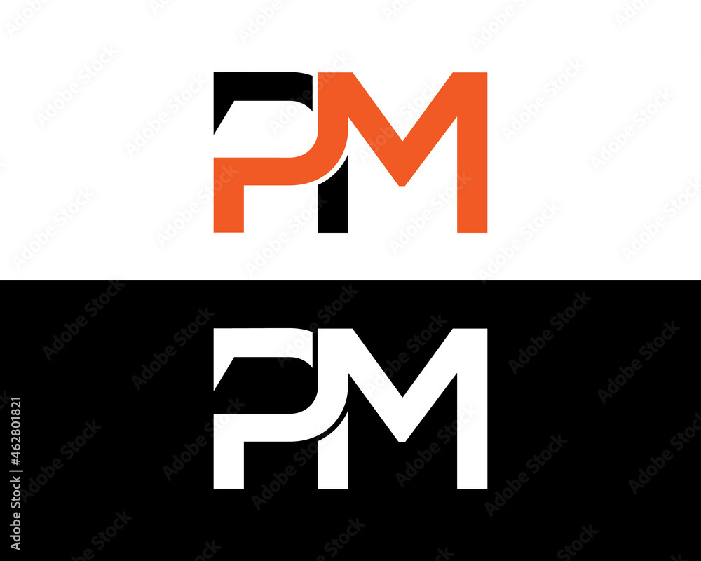 Initial PM Letter Abstract Logo Design Vector Template illustration ...