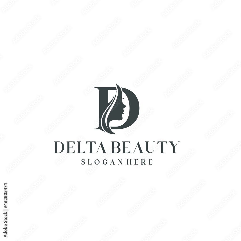 Letter D and Beauty Face logo concept ready for your brand Stock Vector ...