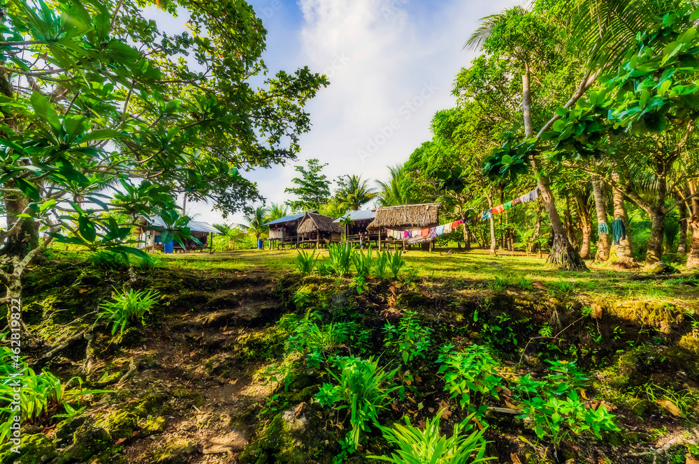 Papua New Guinea, Trobriand Islands, Kitava Island, huts Stock Photo ...