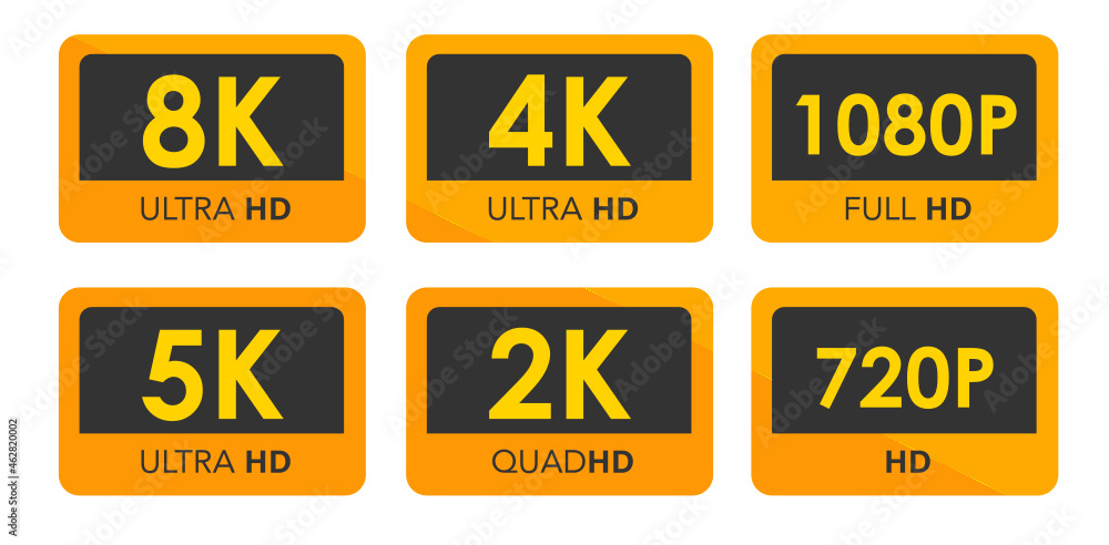 2K , 4K ,5K,8K,1080P,720P LOGOS GOLDEN GRADIENT VECTOR FILE Stock ...