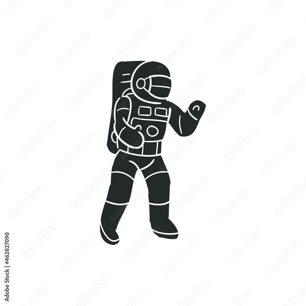 Astronaut Icon Silhouette Illustration. Spaceman Vector Graphic ...