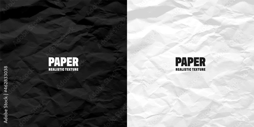 Black and white crumpled paper texture pattern. Rough grunge old blank ...
