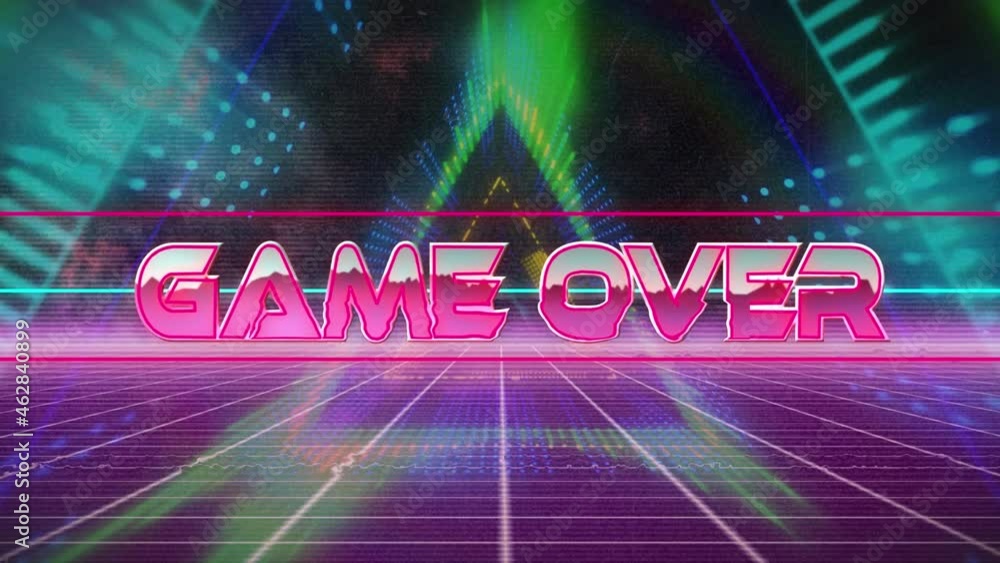 Animation of game over in digital abstract space Stock-Video | Adobe Stock