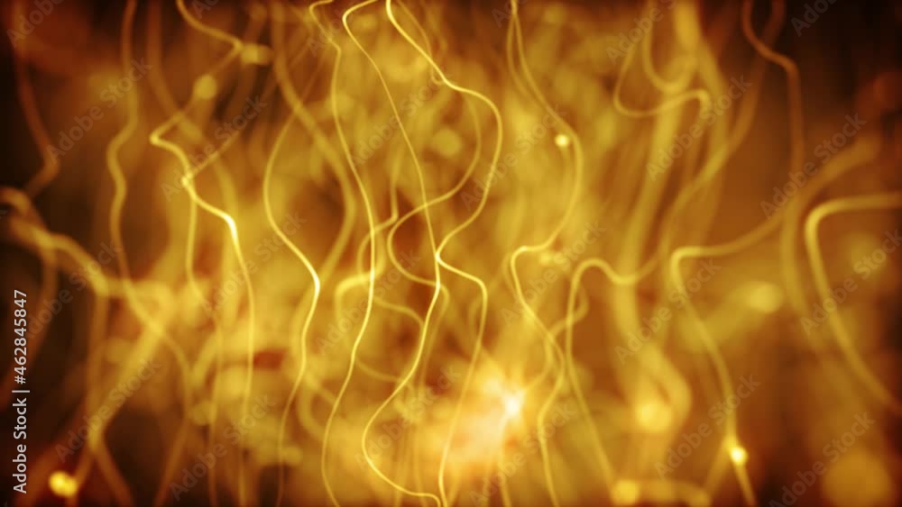 Abstract Gold Strings Waving Fx Background Loop/ 4k animation of an ...