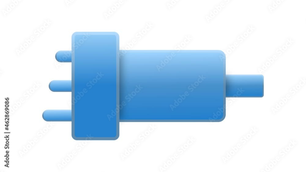 Animation of electric charger for electric vehicle isolated on white ...