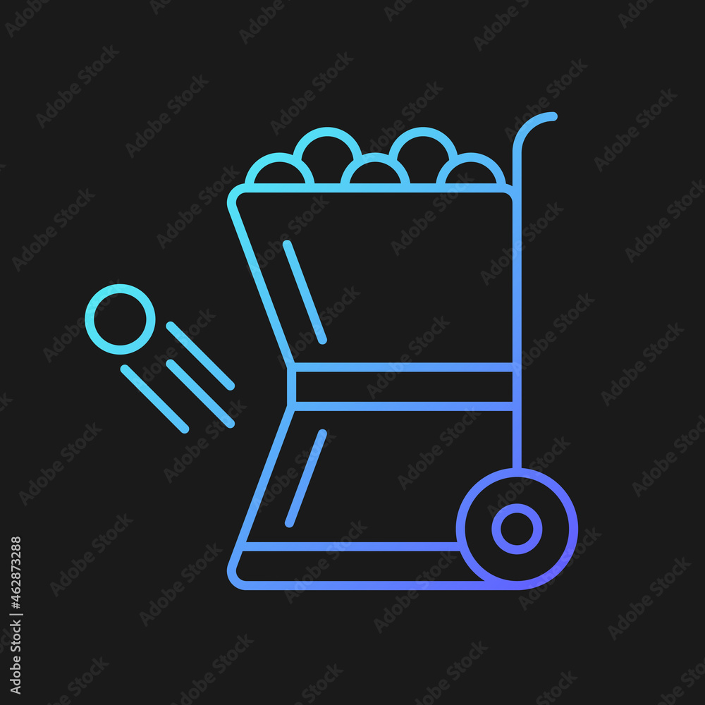 Ball throwing devices gradient vector icon for dark theme. Automatic ...
