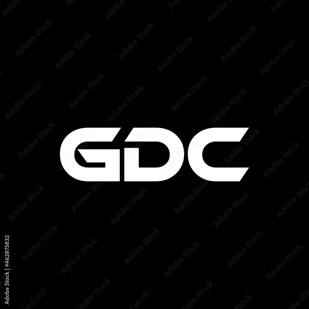 GDC letter logo design with black background in illustrator, vector ...