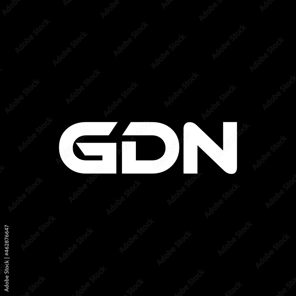 GDN letter logo design with black background in illustrator, vector ...