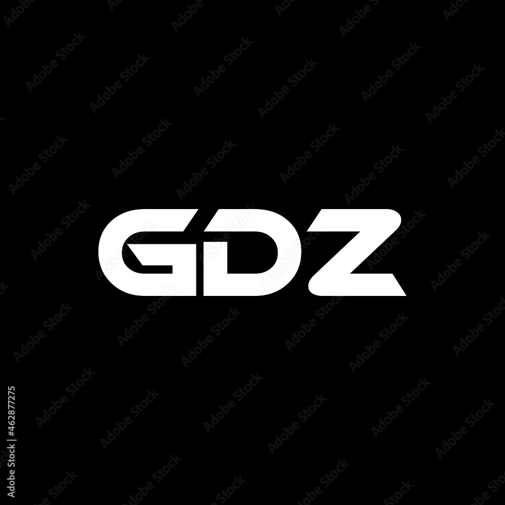 GDZ letter logo design with black background in illustrator, vector ...