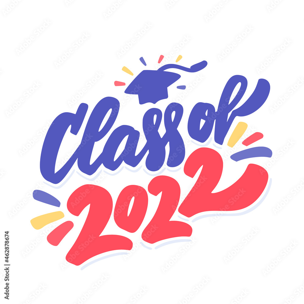 Class of 2022. Vector handwritten lettering banner. Stock Vector ...