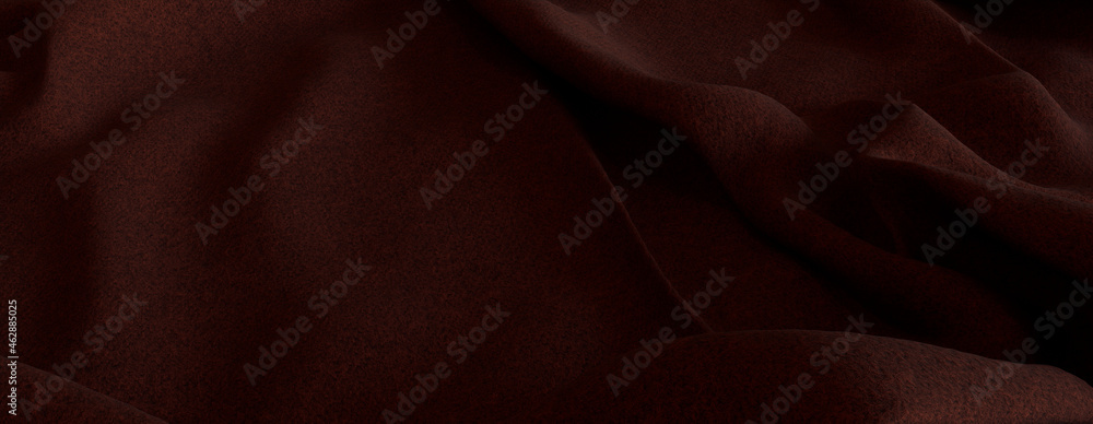 Deep Red Textile with Ripples and Folds. Wavy Surface Background ...