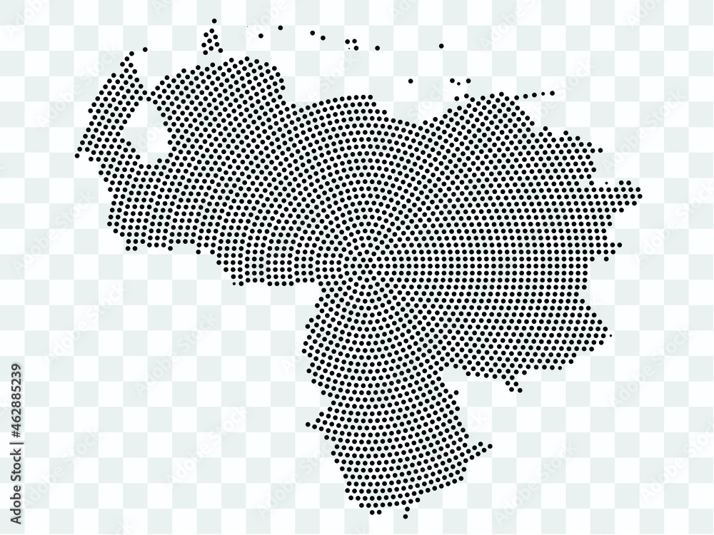 Abstract black map of Venezuela - planet dots planet, isolated on ...