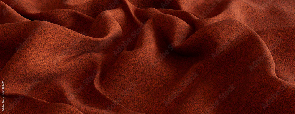 Orange Fabric with Wrinkles and Folds. Tactile Surface Wallpaper. Stock ...