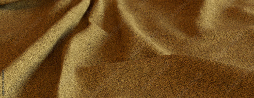 Yellow Fabric with Wrinkles and Folds. Wavy Surface Banner. Stock ...