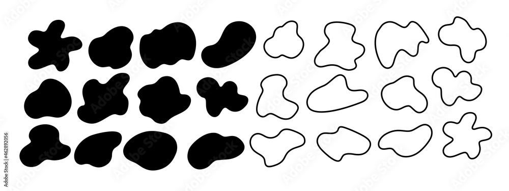 Line art and filled liquid shapes Stock Vector | Adobe Stock