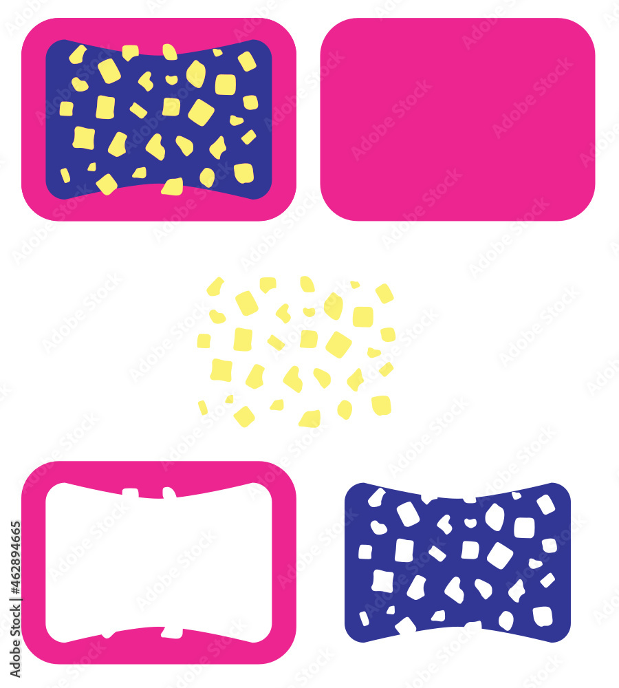 Round cornered rectangle box bordered vector graphic in fuchsia pink ...