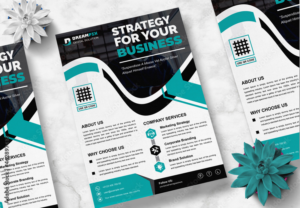 Corporate Flyer Layout Layout Stock Template | Adobe Stock