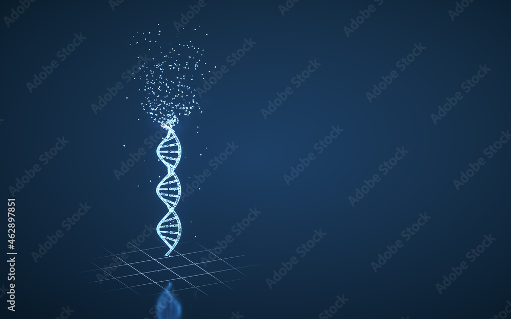 DNA and chromosomes,genes and inheritance,3d rendering. Stock ...