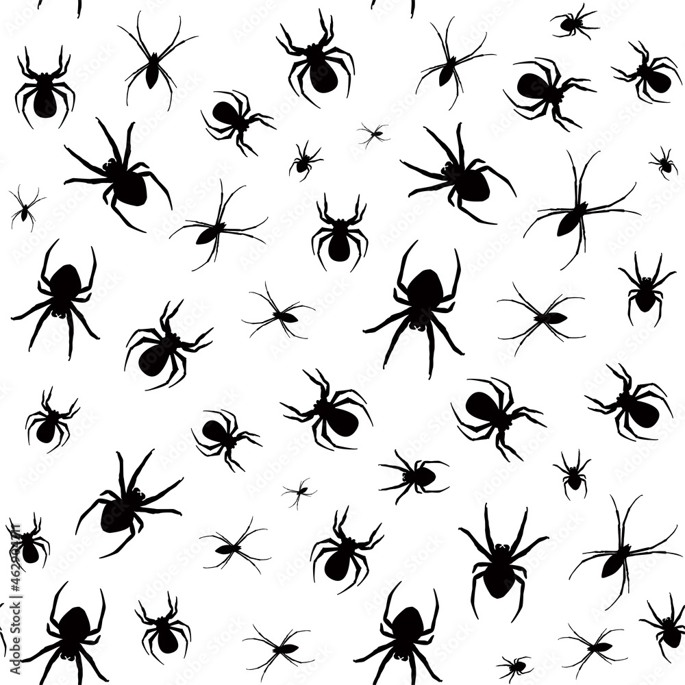 Spiders on a white background. Halloween texture for wallpaper, file ...