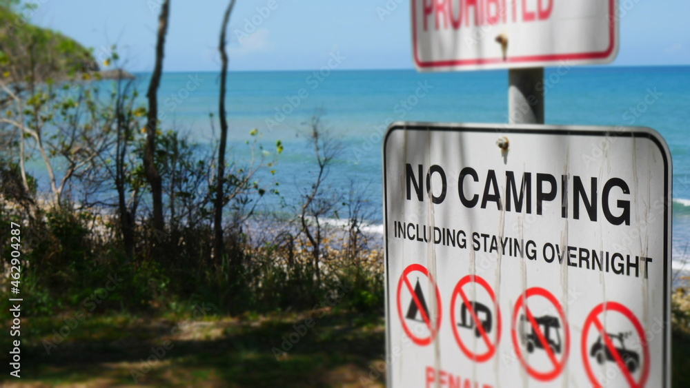 no camping sign Stock Photo | Adobe Stock