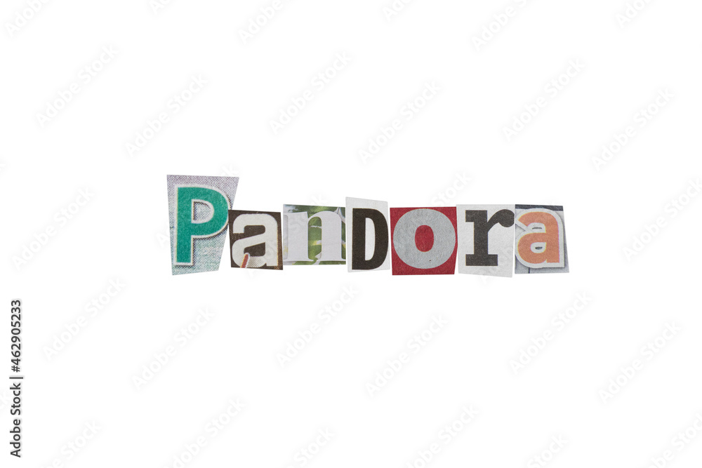 anonymous letter with "pandora" text in letters cut out from newspapers ...