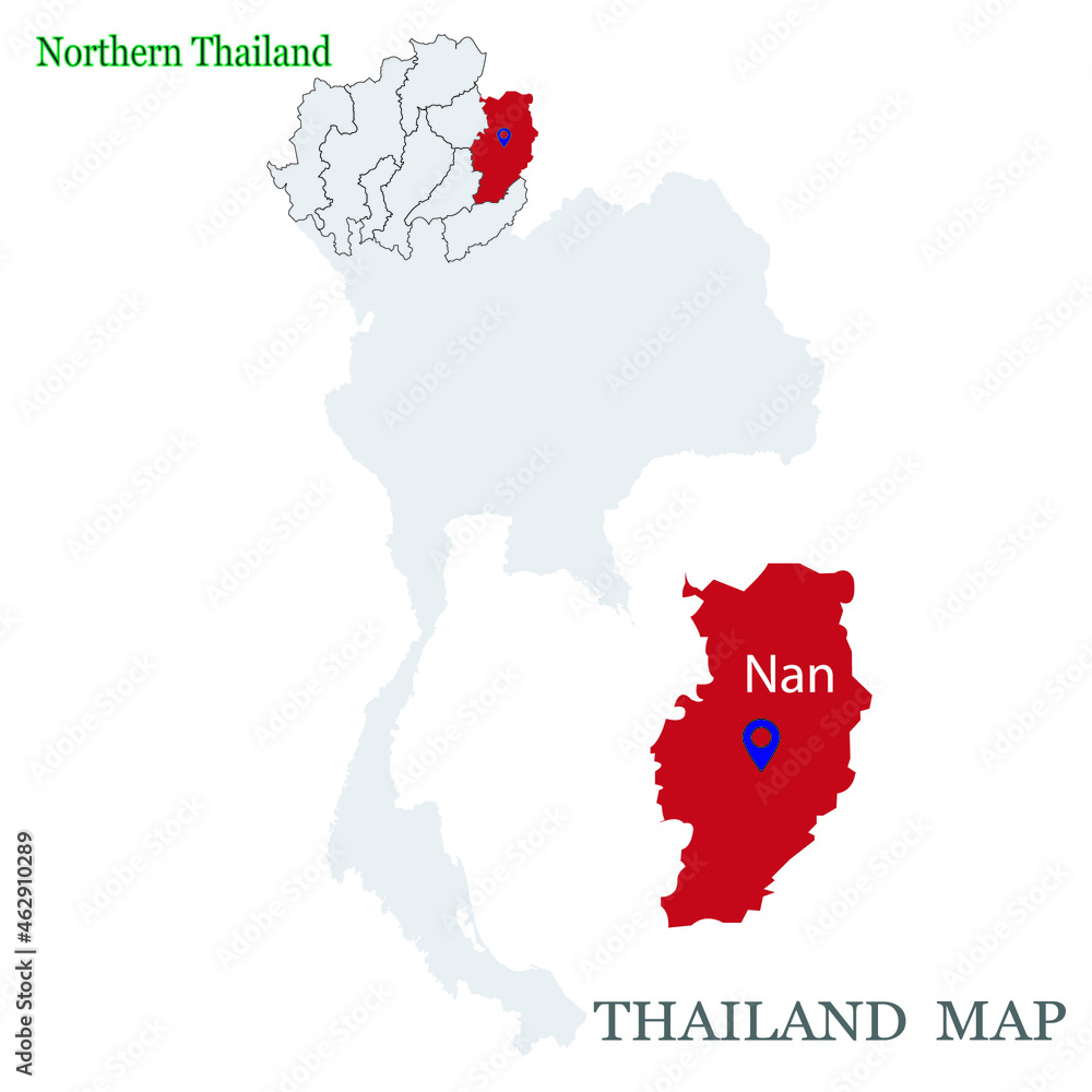 Maps of Northern Thailand with 9 Province, Chiang mai, Chiang rai ...