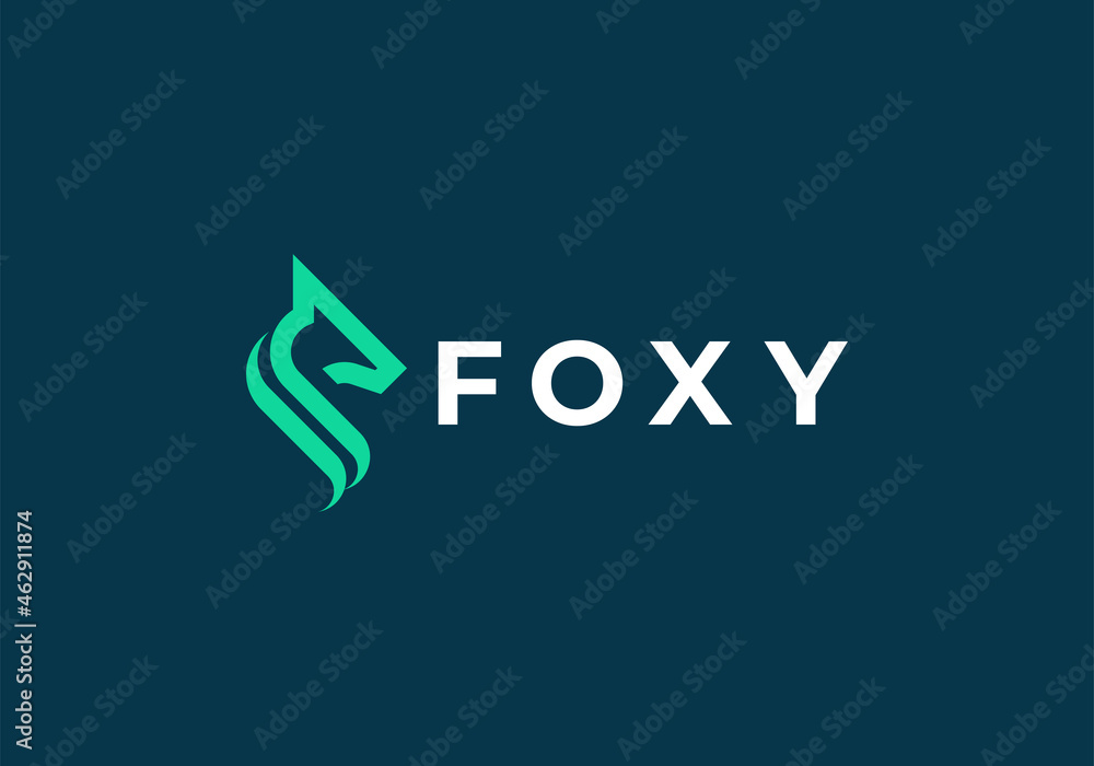 fox line logo design vector Stock Vector | Adobe Stock