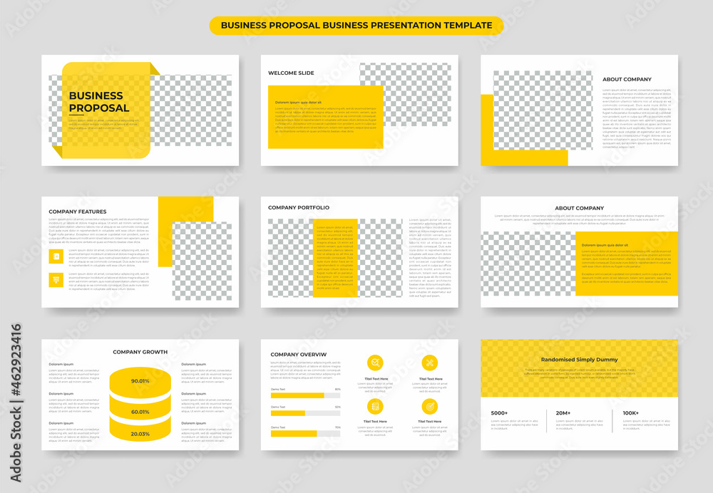 Yellow Business proposal PowerPoint presentation template and corporate ...