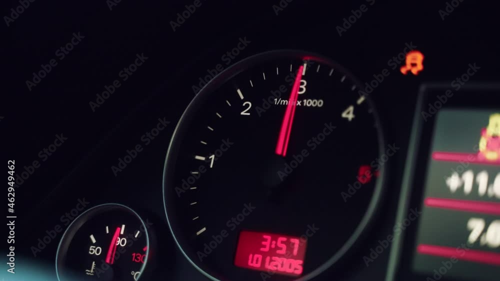 The front panel of the instruments in the car. Dashboard. Tachometer ...