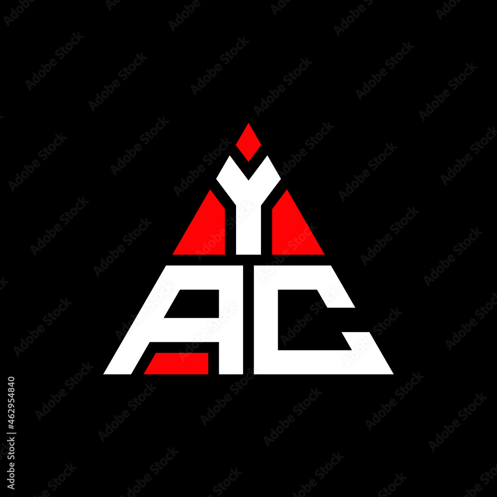 YAC triangle letter logo design with triangle shape. YAC triangle logo ...