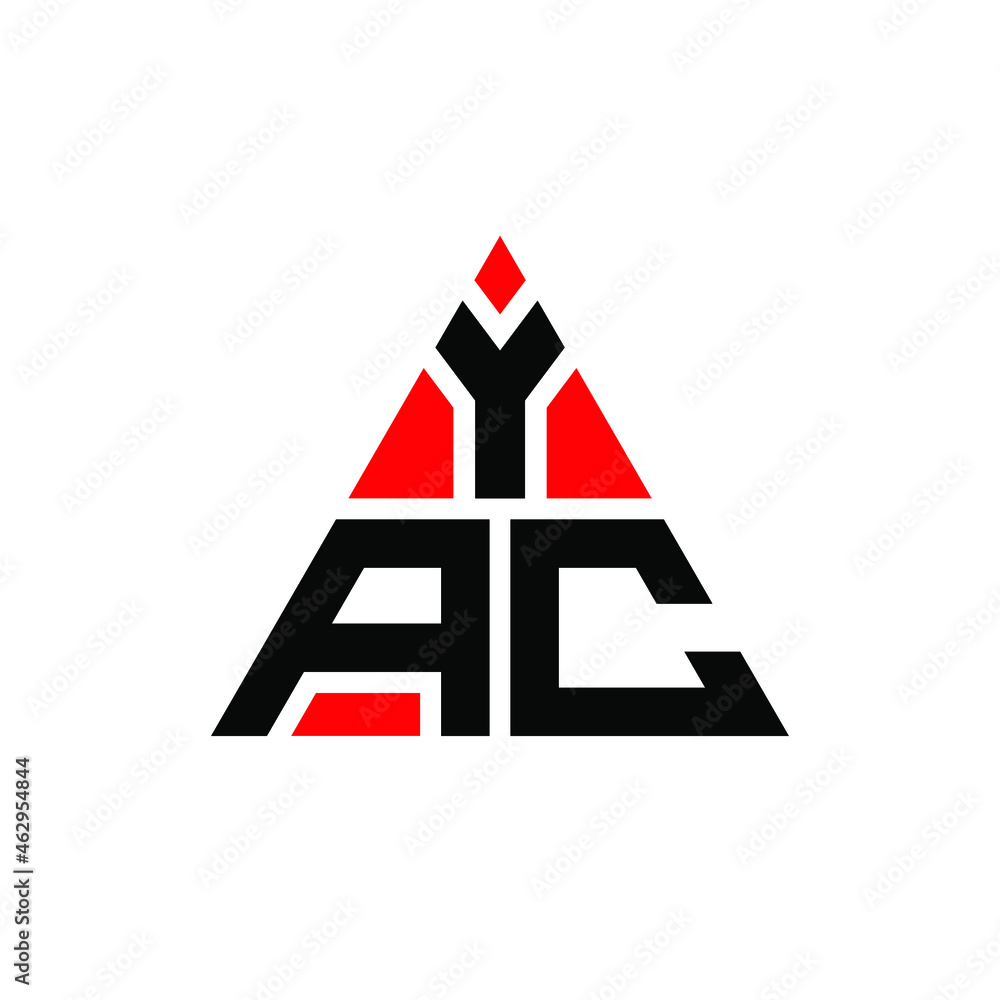YAC triangle letter logo design with triangle shape. YAC triangle logo ...