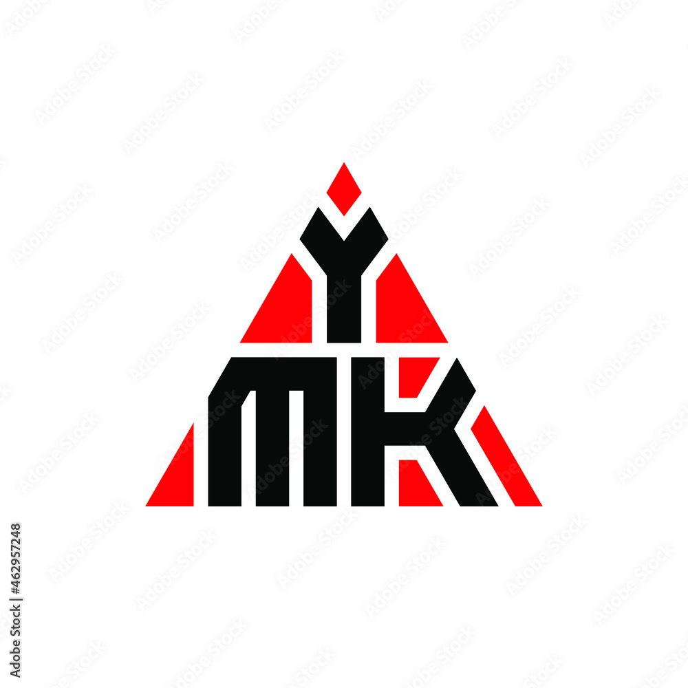 YMK triangle letter logo design with triangle shape. YMK triangle logo ...